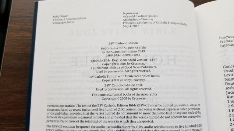 Comparing the Augustine Bible to the new SPCK Hardcover ESV-CE ...