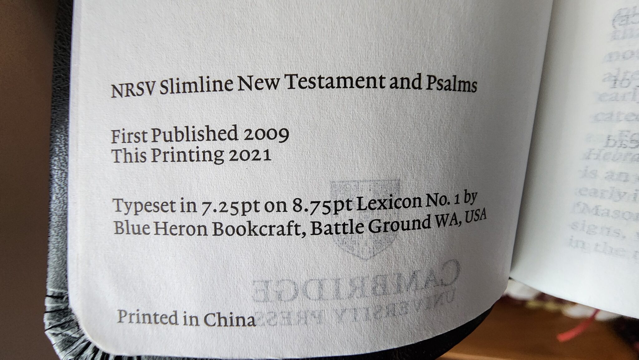 Review: Cambridge NRSV New Testament and Psalms (Anglicized) – Catholic ...